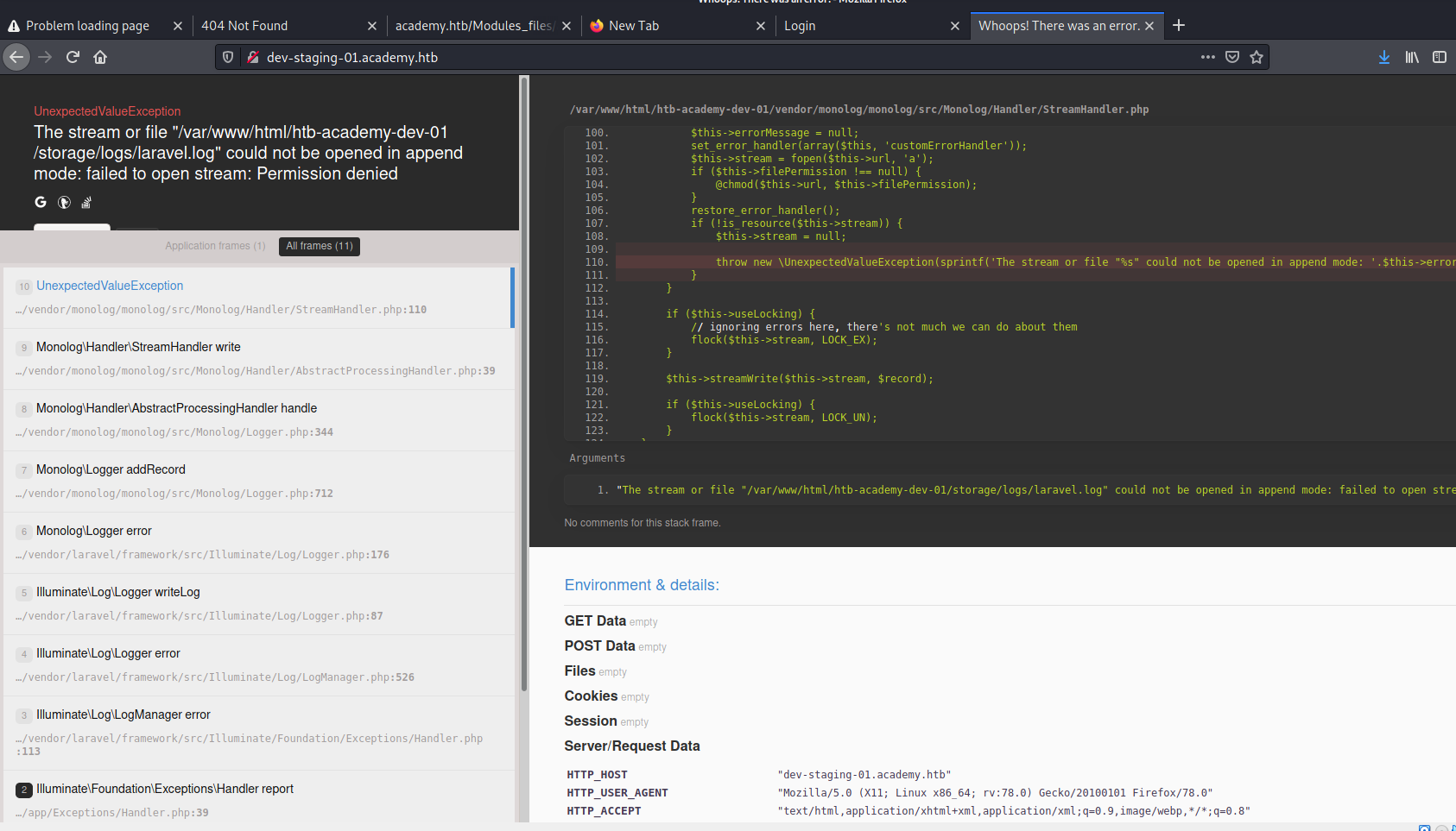 Academy | wirem0nster's infosec log